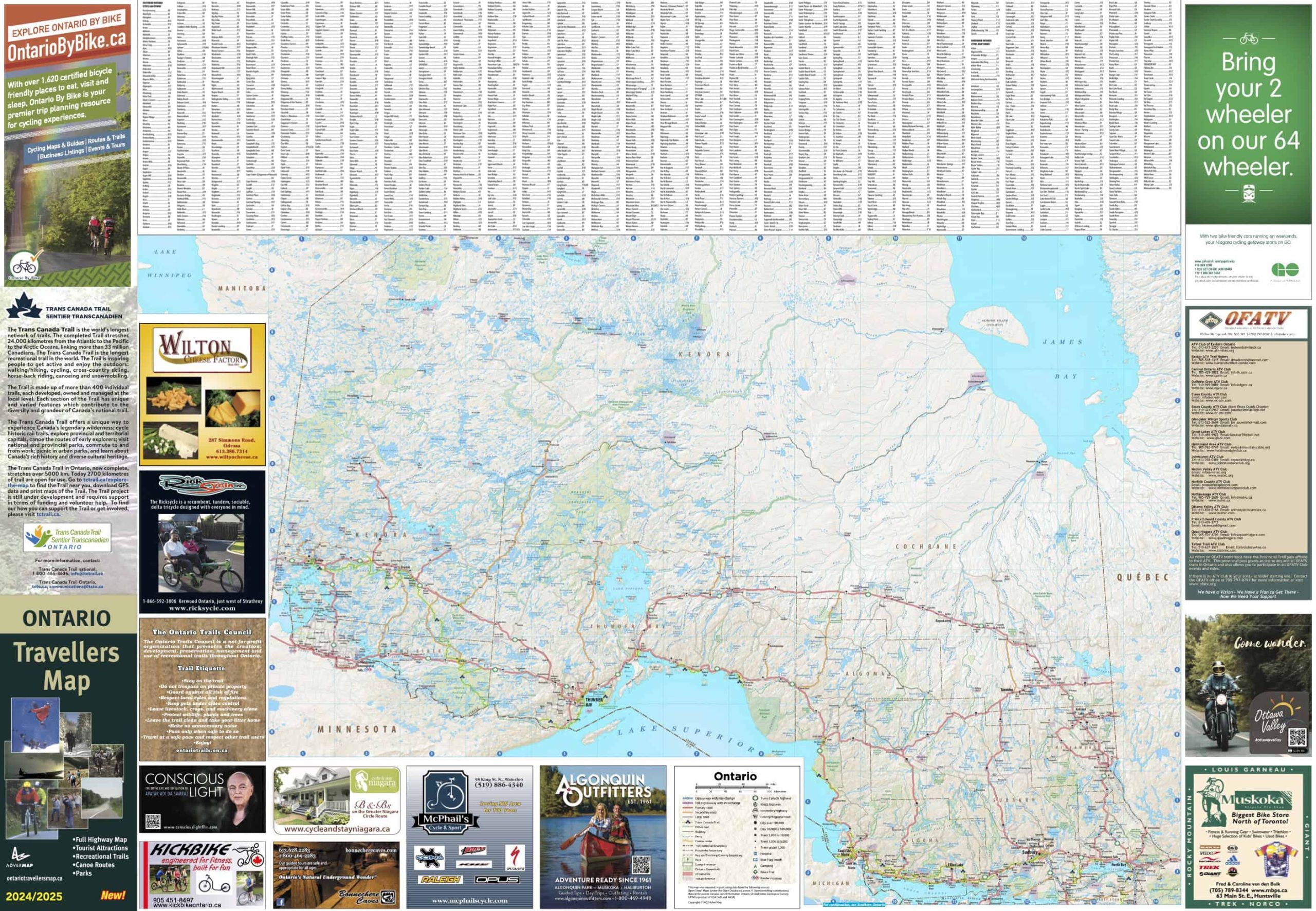 Ontario Travellers Map - Ontario Trail Maps